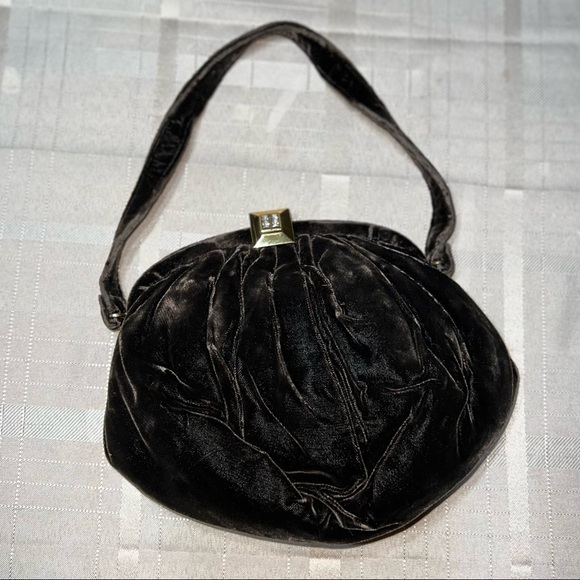 Mel Ton | Bags | Vintage Brown Velvet Small Handbag | Poshmark